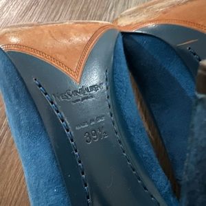 Yves Saint Laurent | Shoes | Ysl Yves Saint Laurent Blue Suede Pump ...